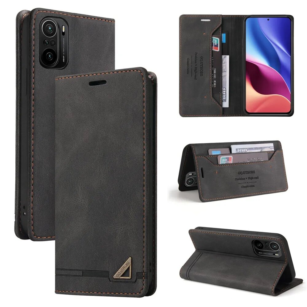 Чехол для Xiaomi Poco F3 (Сяоми Поко Ф3, Ксиаоми) Кожаный чехол для телефона встиле кошелька 098