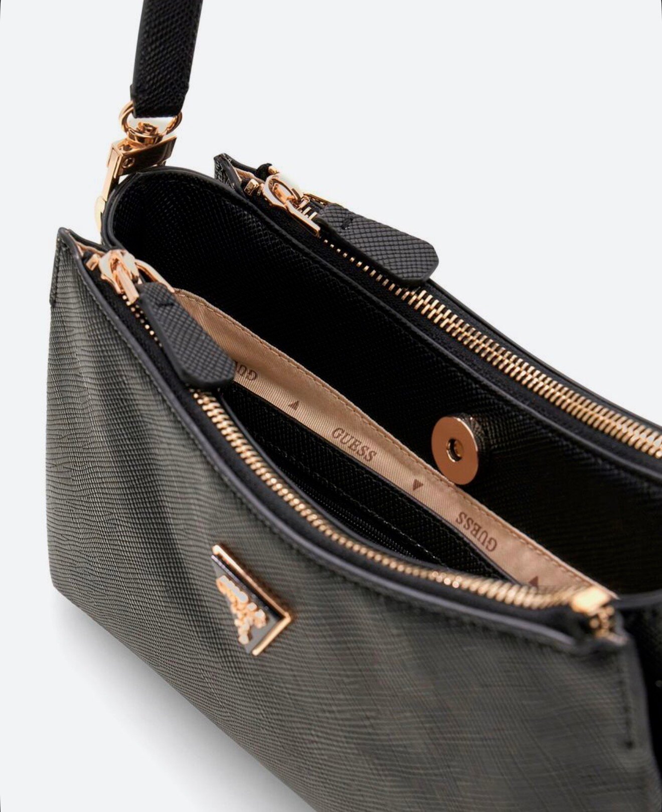 Сумка кросс-боди GUESS, фактура гладкая, black — фото 1