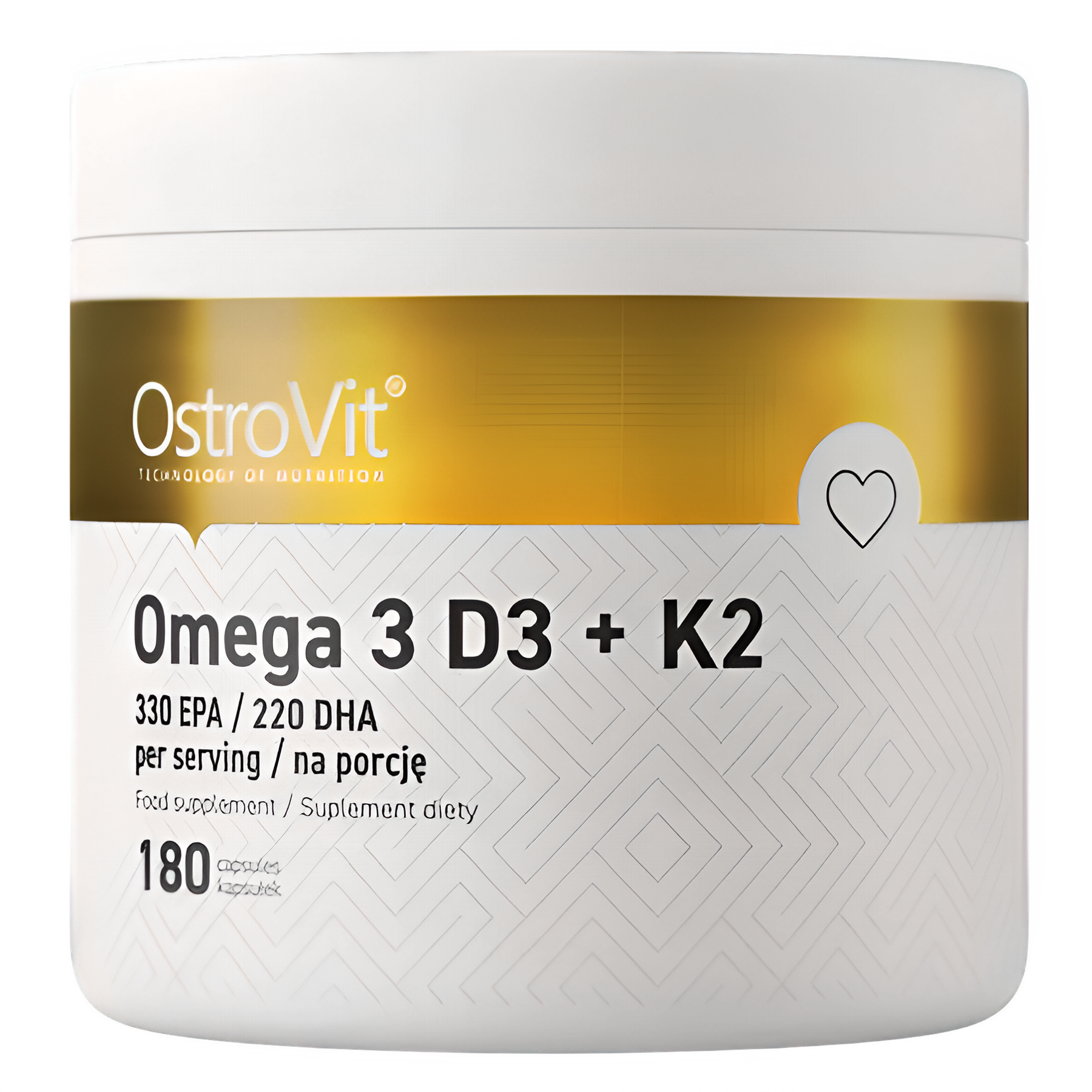 Пищевая добавка Ostrovit "Omega 3 D3 K2", 180 капс, витамины D, K, E и омега-3