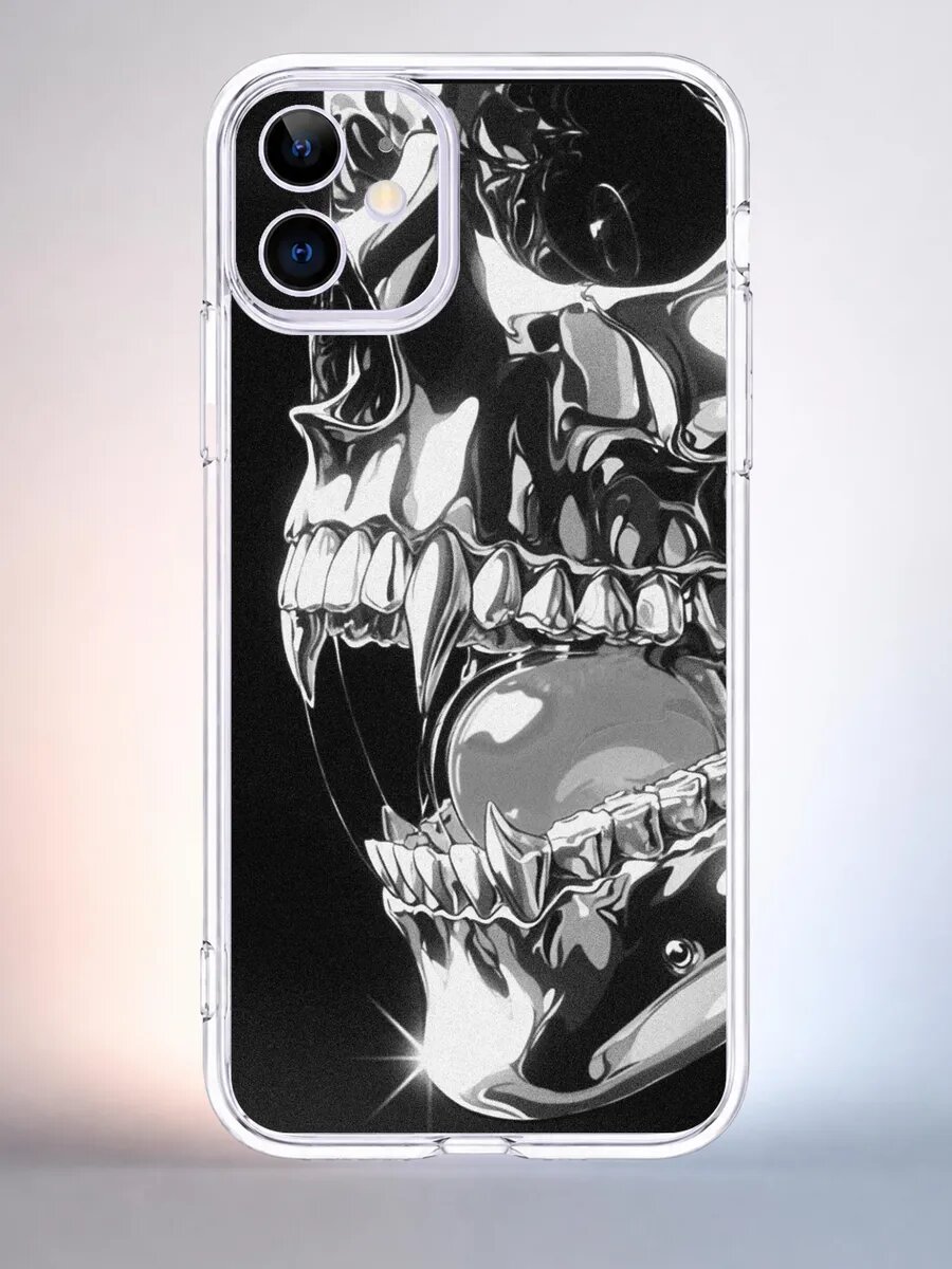 Чехол iPhone 13 Череп с Y2K Indie Sleaze