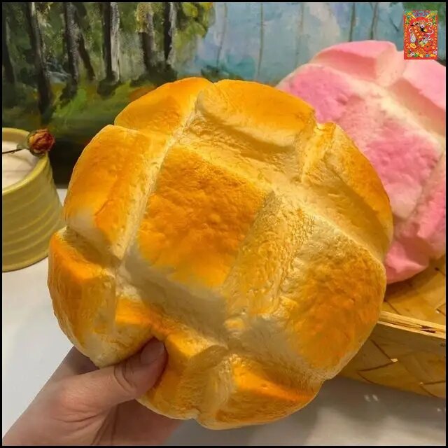 Огромная ананасовая булка игрушка для снятия стресса, мягкая антистресс-игрушка оранжевого цвета