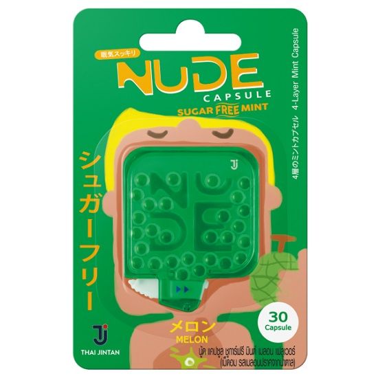 Капсулы для мгновенного освежения дыхания NUDE Capsule Sugar Free Mint Melon Дыня, 30 капс, Тайланд