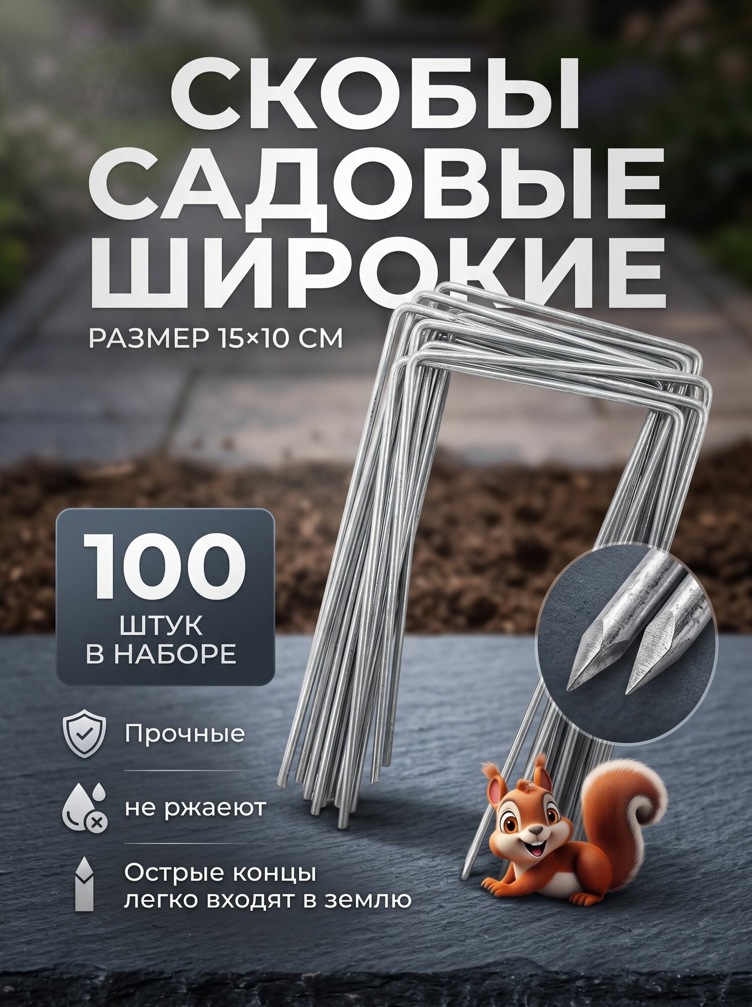 FenixPro3 Скобы садовые оцинкованный металл 94 шт