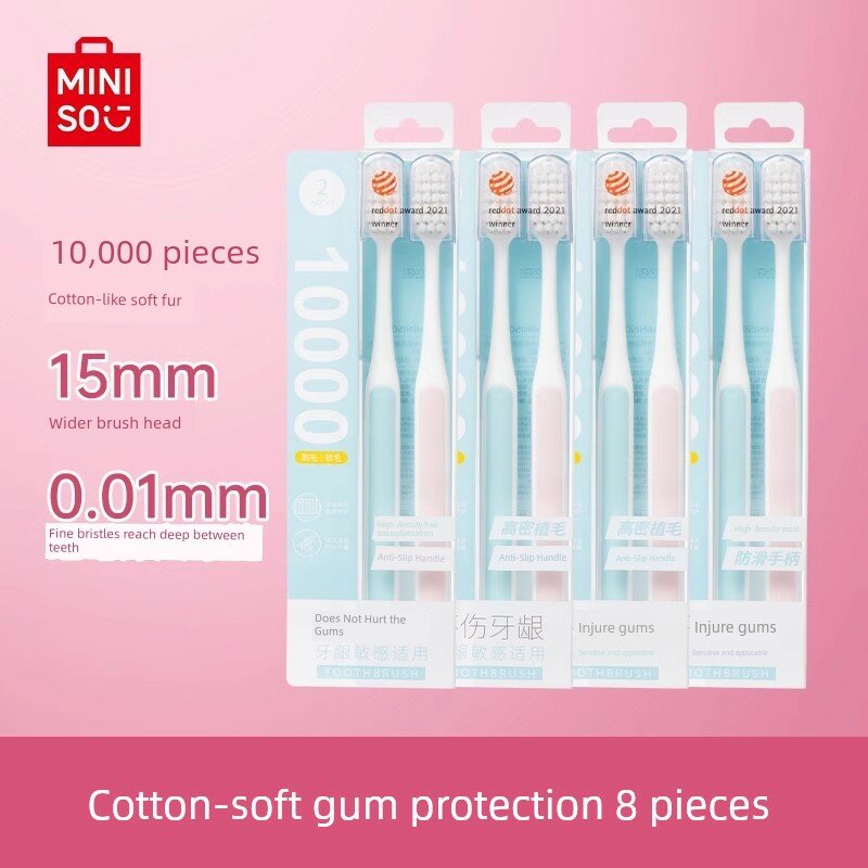 Набор из 8 шт. зубных щеток Cotton Feel с мульти-корневой мягкой щетиной