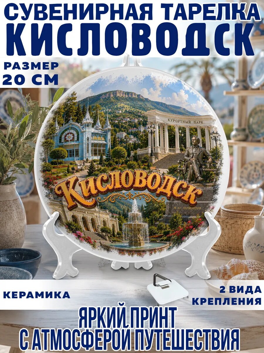 Сувенирная тарелка из Кисловодска 20 см подарок