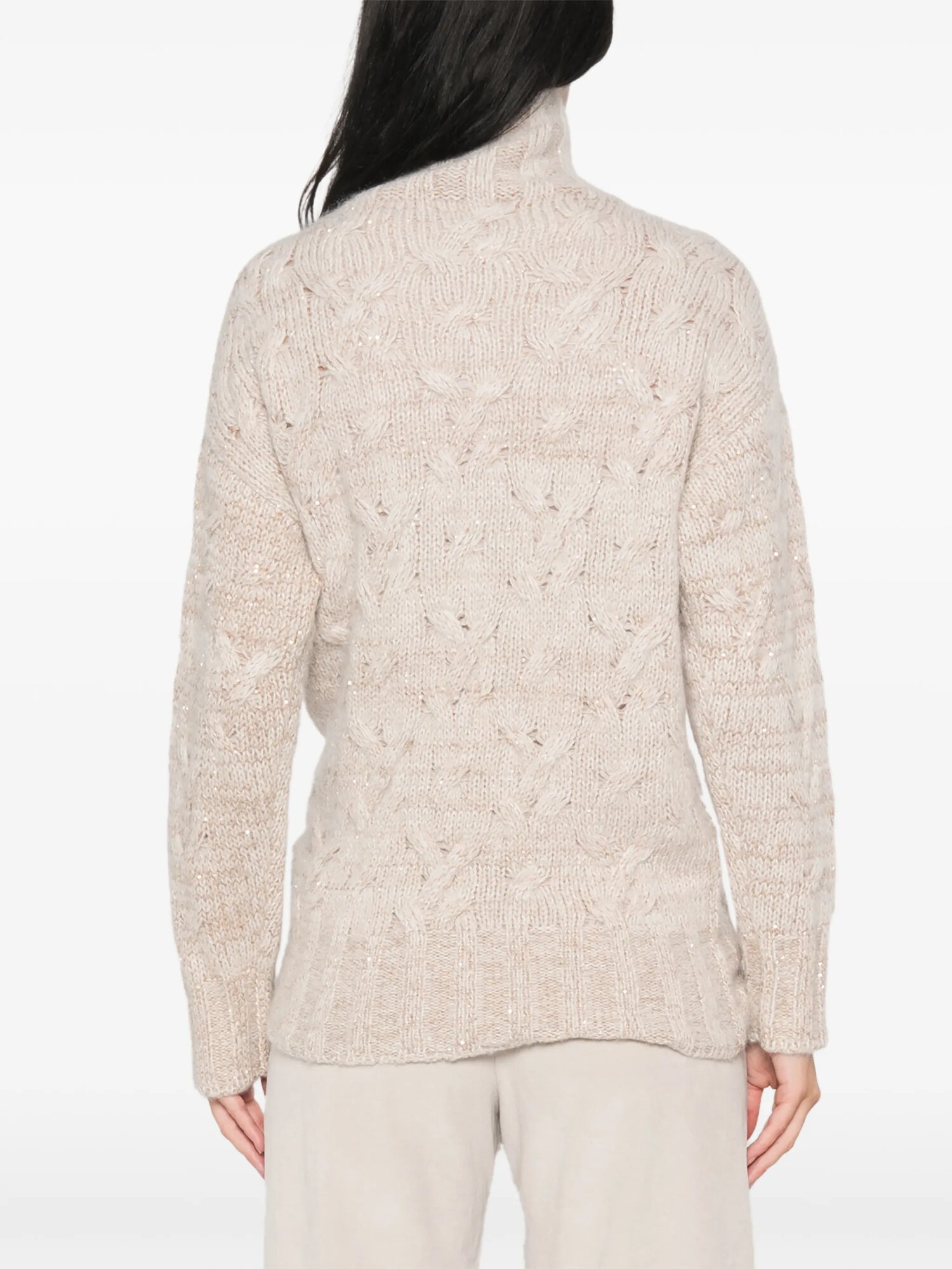 Свитер FABIANA FILIPPI Cable-knit sequin-embellished sweater, размер 44 — фото 1