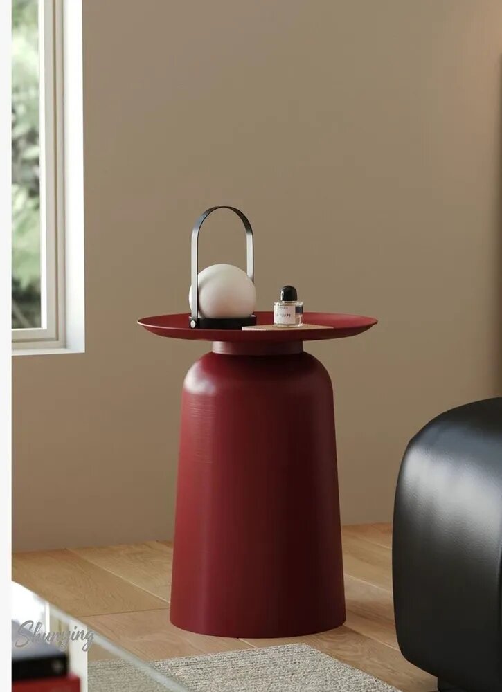 Приставной столик Anchor Red, 35х35х45 см, стальной, бордовый, минимализм