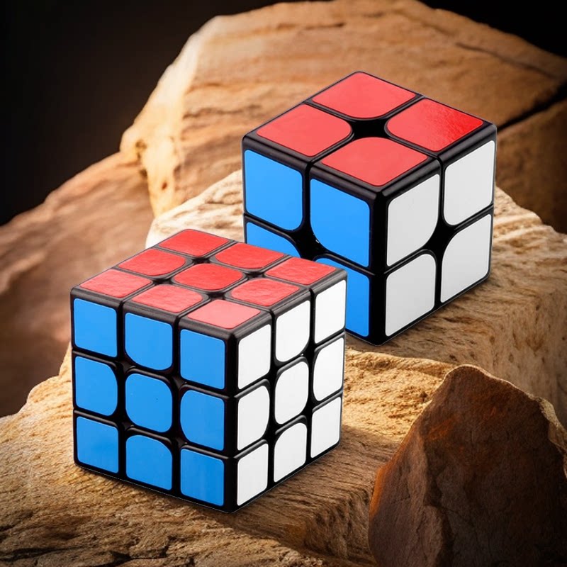 Shengshou Магнитный набор кубиков 2x2 и 3x3 с черным цветом, гладкое вращение, головоломка
