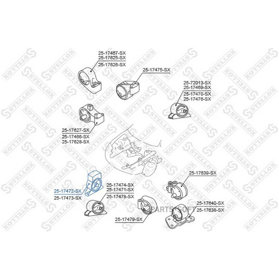 STELLOX 2517472SX Подушка двигателя передняя