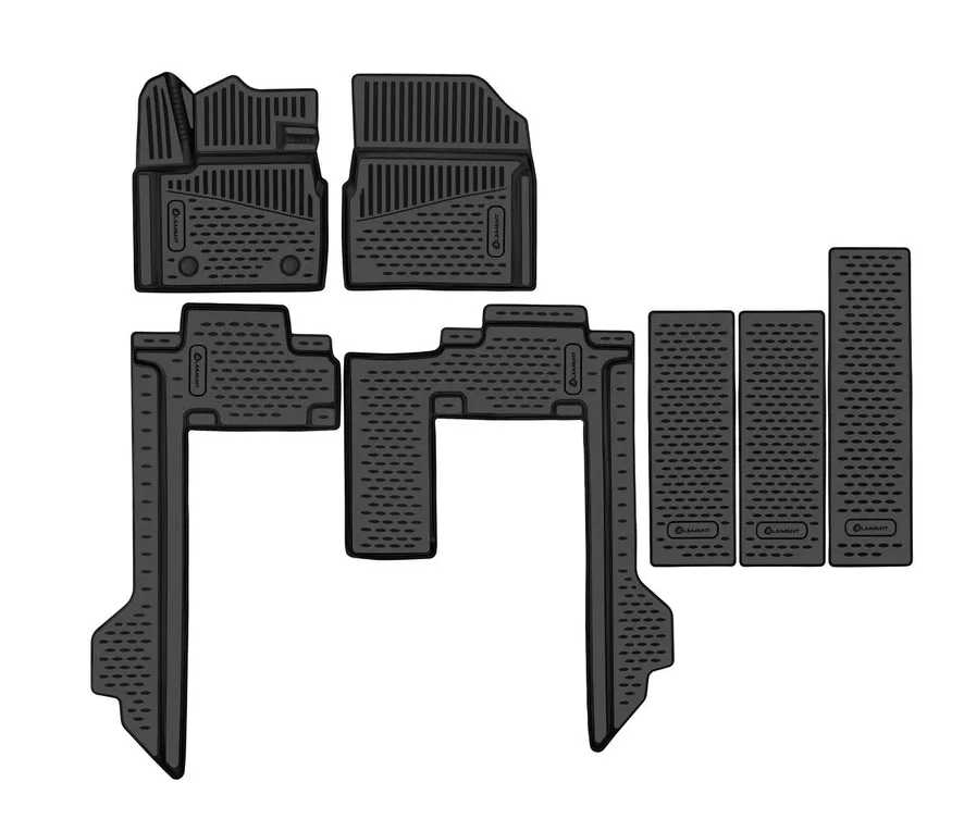 Element Коврики 3D в салон для WEY 80 2024- Минивен, гибрид (короткая версия), 7шт. (полиуретан) / Вей ELEMENT3DAN0919210k