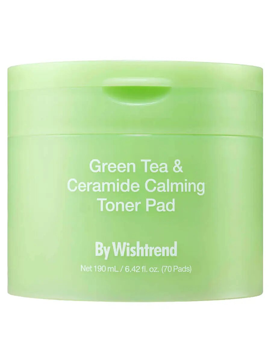By Wishtrend Успокаивающие тонер-пэды с зеленым чаем Green Tea&Ceramide Calming Toner Pad 70 шт