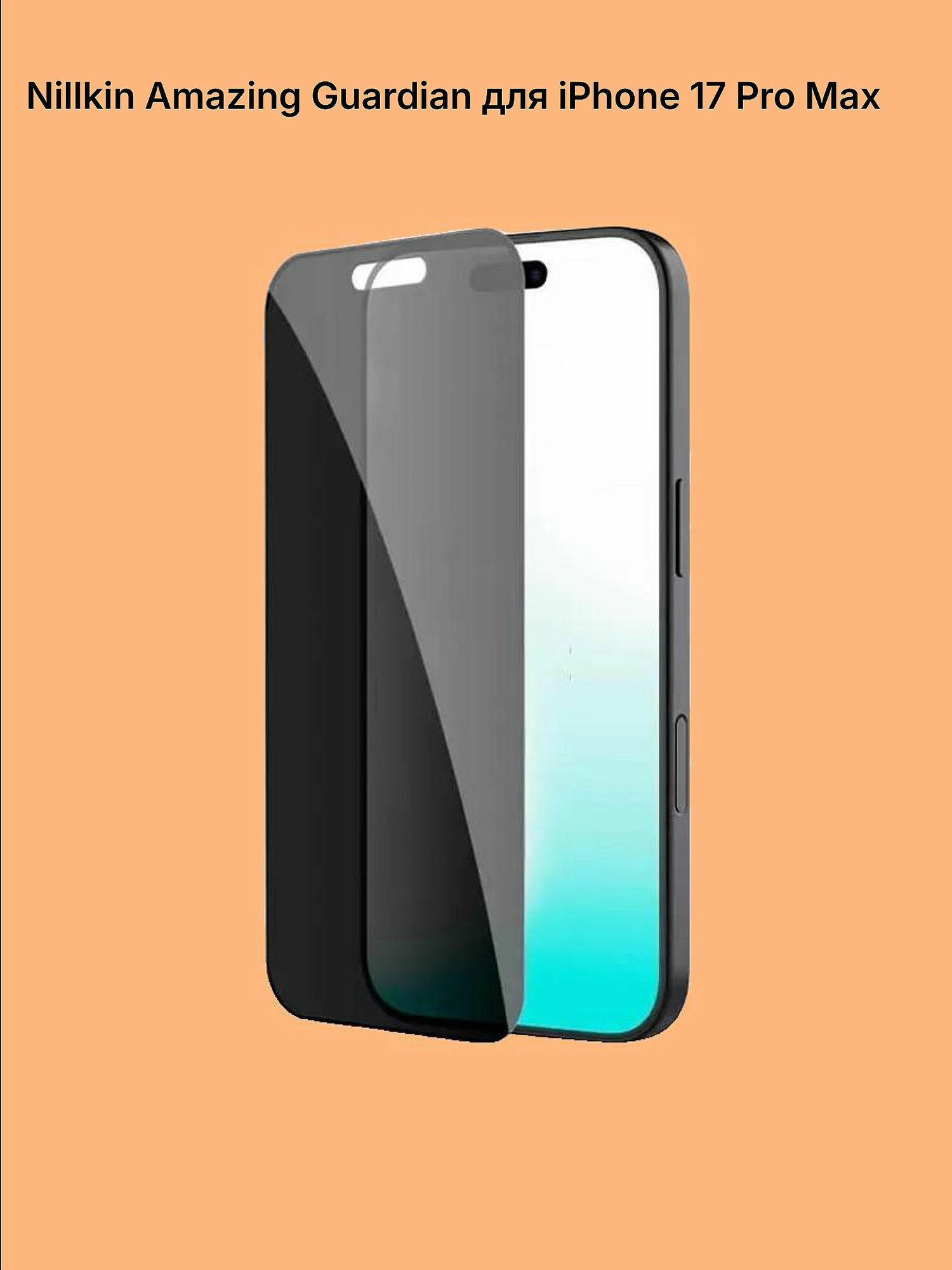 Защитное стекло Nillkin Guardian Full Антишпион для iPhone 17 Pro Max черный