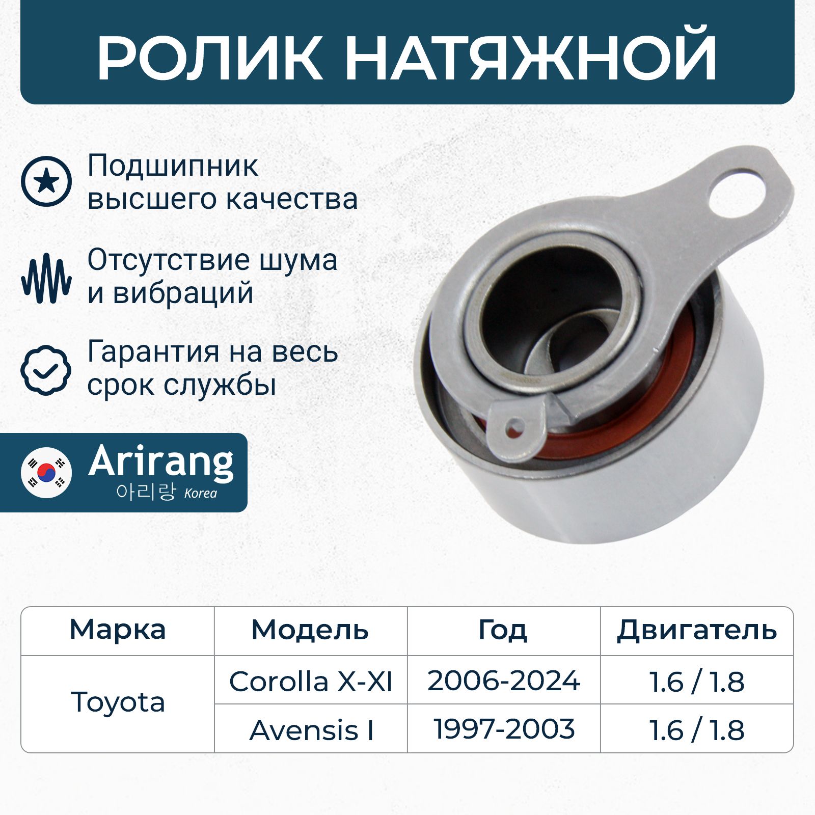Ролик натяжной Тойота Авенсис 1, Королла 10-11 / OEM 1350515050