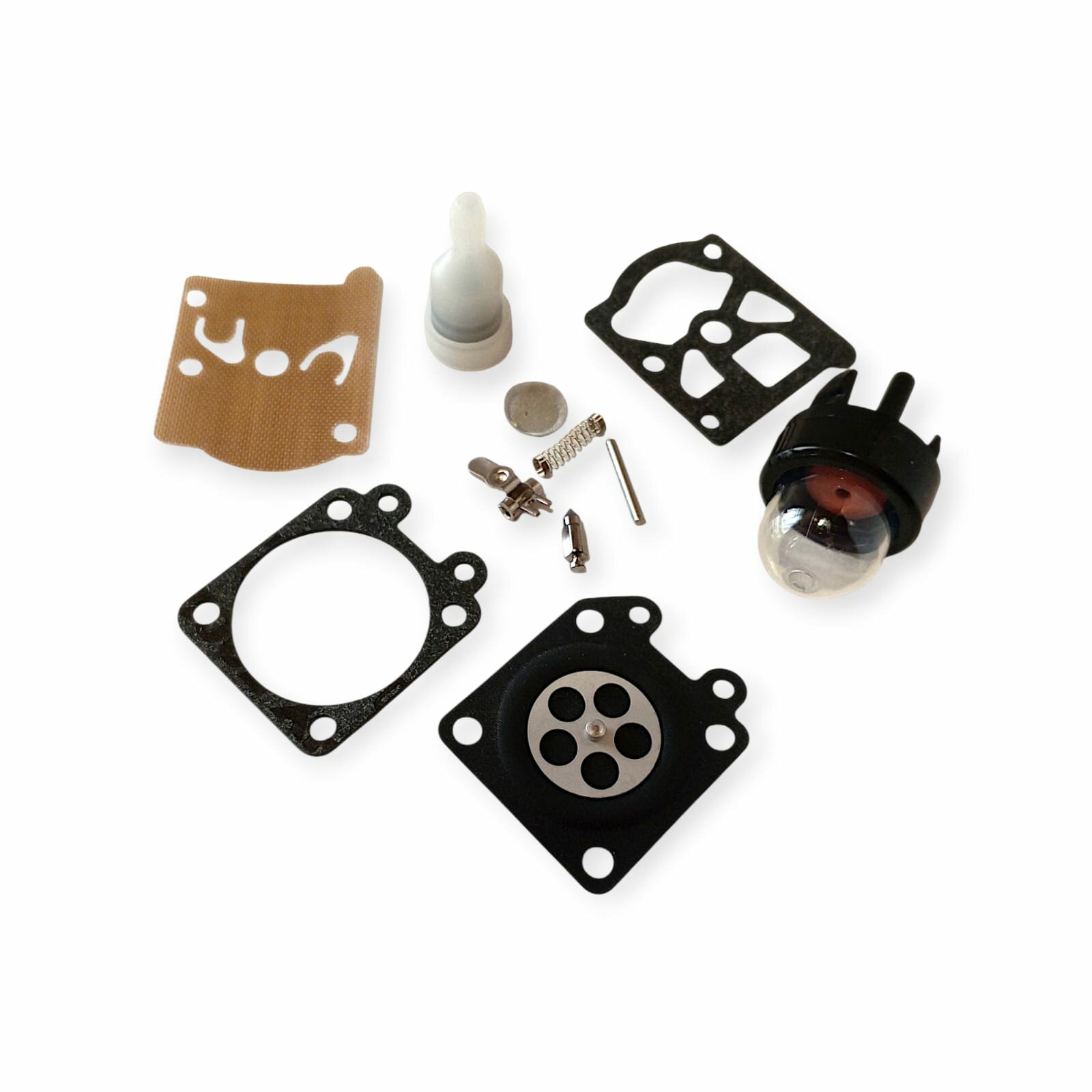 Ремкомплект карбюратора (Walbro) с короткой иглой для бензопил OLEO-MAC 925 932 936 937 938 940 941 951, GS 35 370 44 GSH 40 51 56 560 в комплекте (сапун, праймер)