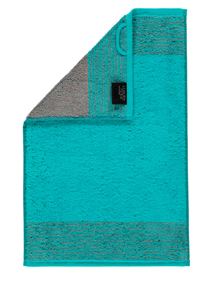 Полотенце махровое Cawo Two-Tone 80x150см, цвет бирюзовый, плотность 526 г/м2
