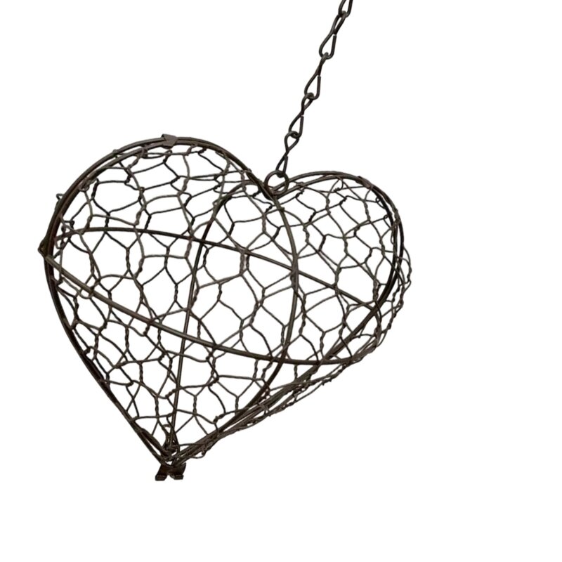 Наружная витрина в форме птичьего гнезда в форме сердца Bird Nesting Heart Outdoor Yard Art Metal для птиц и поклонников природы