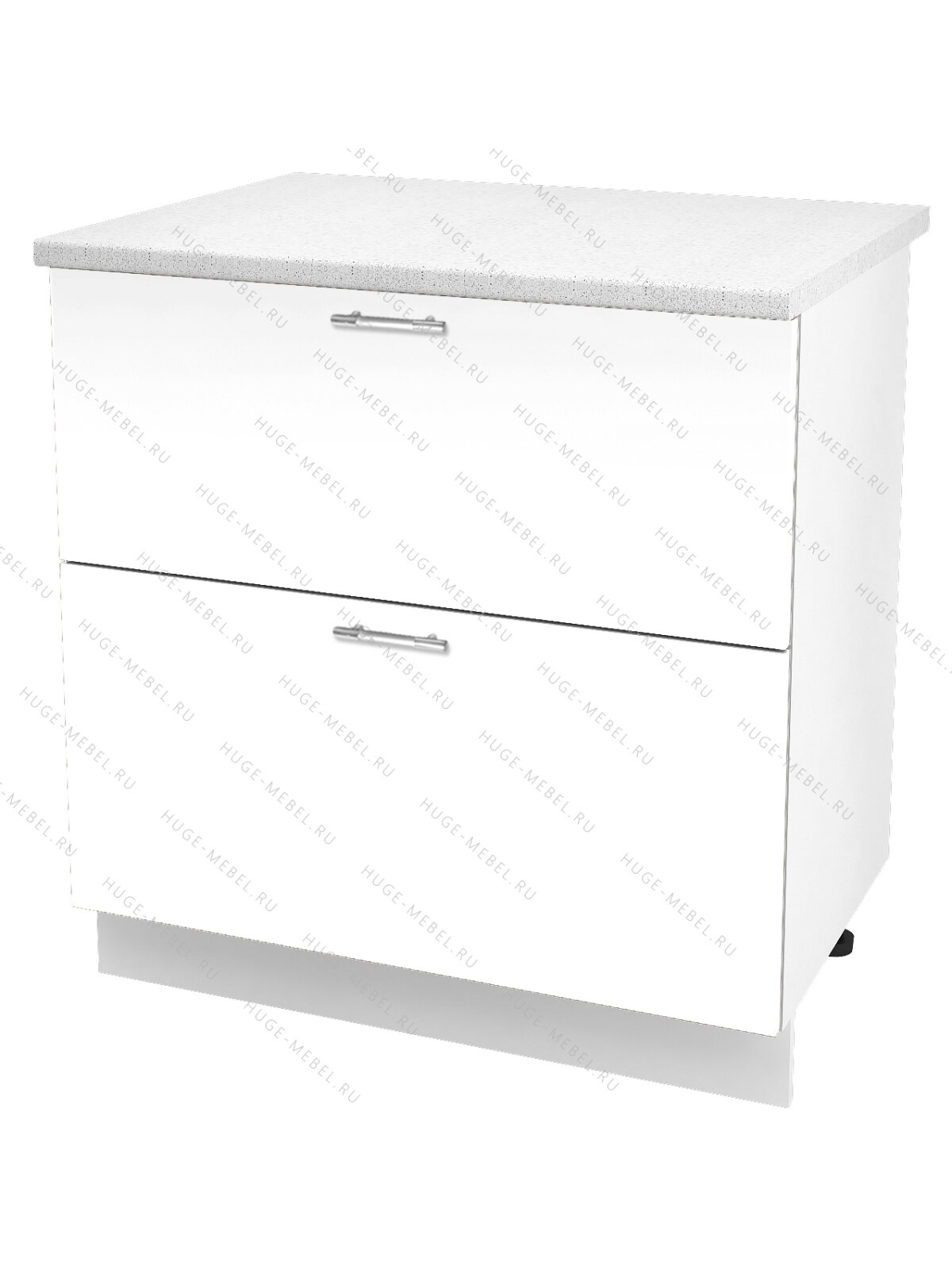 Нижний шкаф кухонный с двумя ящиками 800 Ксения (белый) Huge Mebel. Ширина 800 Высота 840. Модули кухонные нижние Huge Mebel. Ширина 800 Высота 840