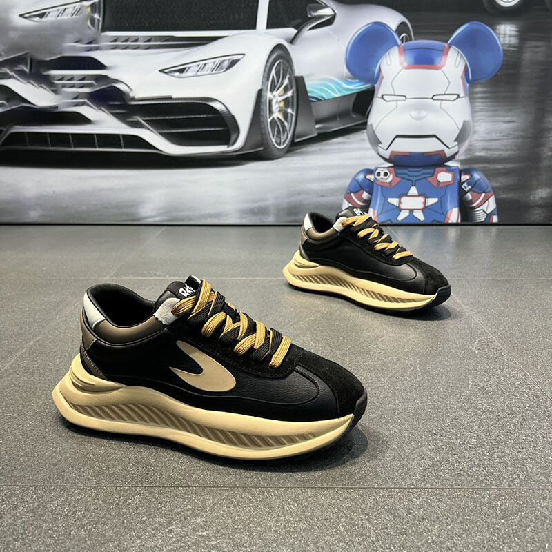 LUO Обувь мужская Летняя для студентов Канвас обувь толстая подошва/Black