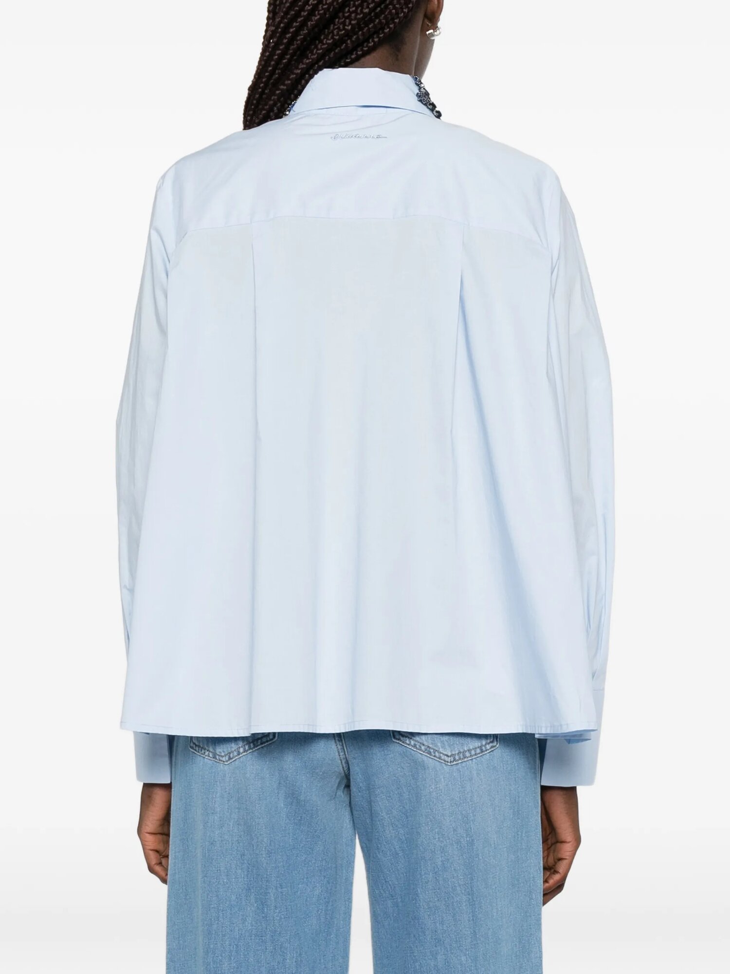 Рубашка Ermanno Firenze Beaded ruffled shirt, размер 38 — фото 1