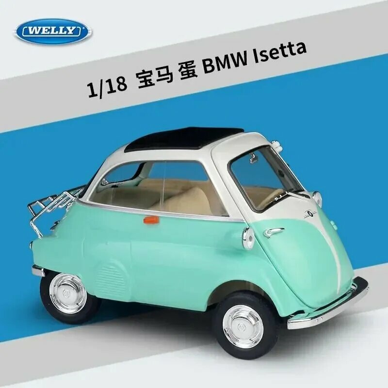 1:18 BMW Isetta 6 Styles Model Car, Коллекционная модель машины для взрослых, Игрушечный автомобиль с звуковыми и световыми эффектами для детей