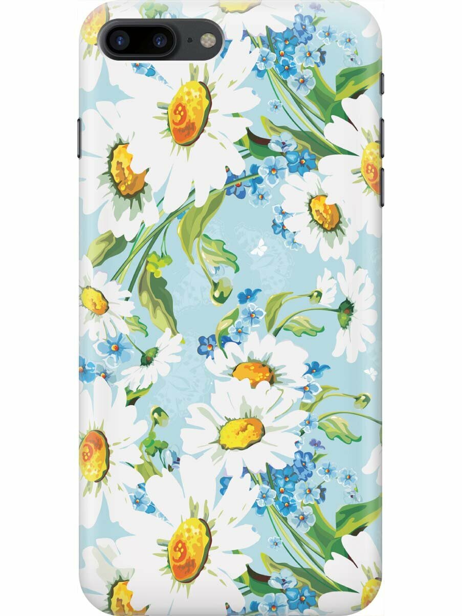 Силиконовый чехол на Apple iPhone 8 Plus / 7 Plus / Эпл Айфон 7 Плюс / 8 Плюс с рисунком "Поле ромашек"