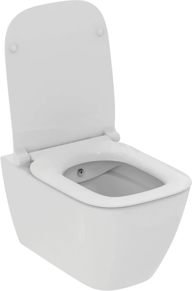 Унитаз подвесной Ideal Standard I Life B с микролифтом, безободковый, без бачка, фарфоровый, с биде, белый, глянцевый, прямоугольный, сиденье для унитаза в комплекте
