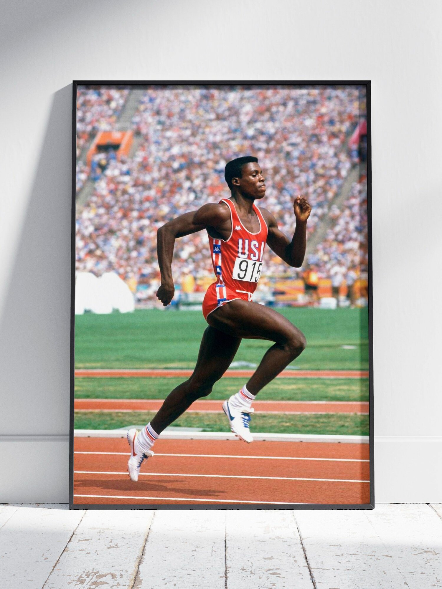 Плакат на стену для интерьера Легенды Олимпийских Игр (Карл Льюис - Carl Lewis 1) - Постер по спорту и физической активности формата A4 (21x30 см)