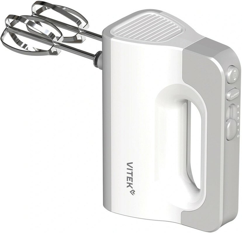 Миксер кухонный VITEK Миксер ручной VT-HM5001 800Вт белый/серебристый