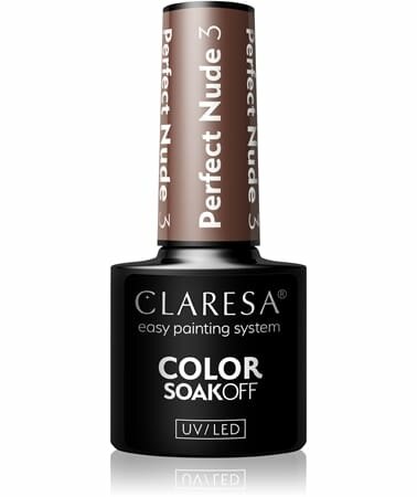 Лак для ногтей CLARESA SoakOff UV/LED Color Perfect Nude оттенок 3, нюдовый, 5 г