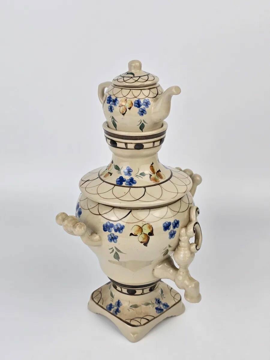 Винтажный фарфоровый сувенирный самовар. СССР