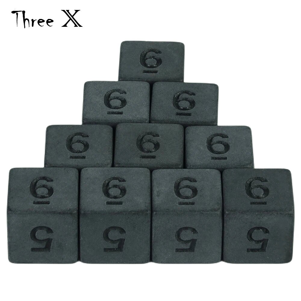 Набор костей D6 6 шт. серые матовые Three X