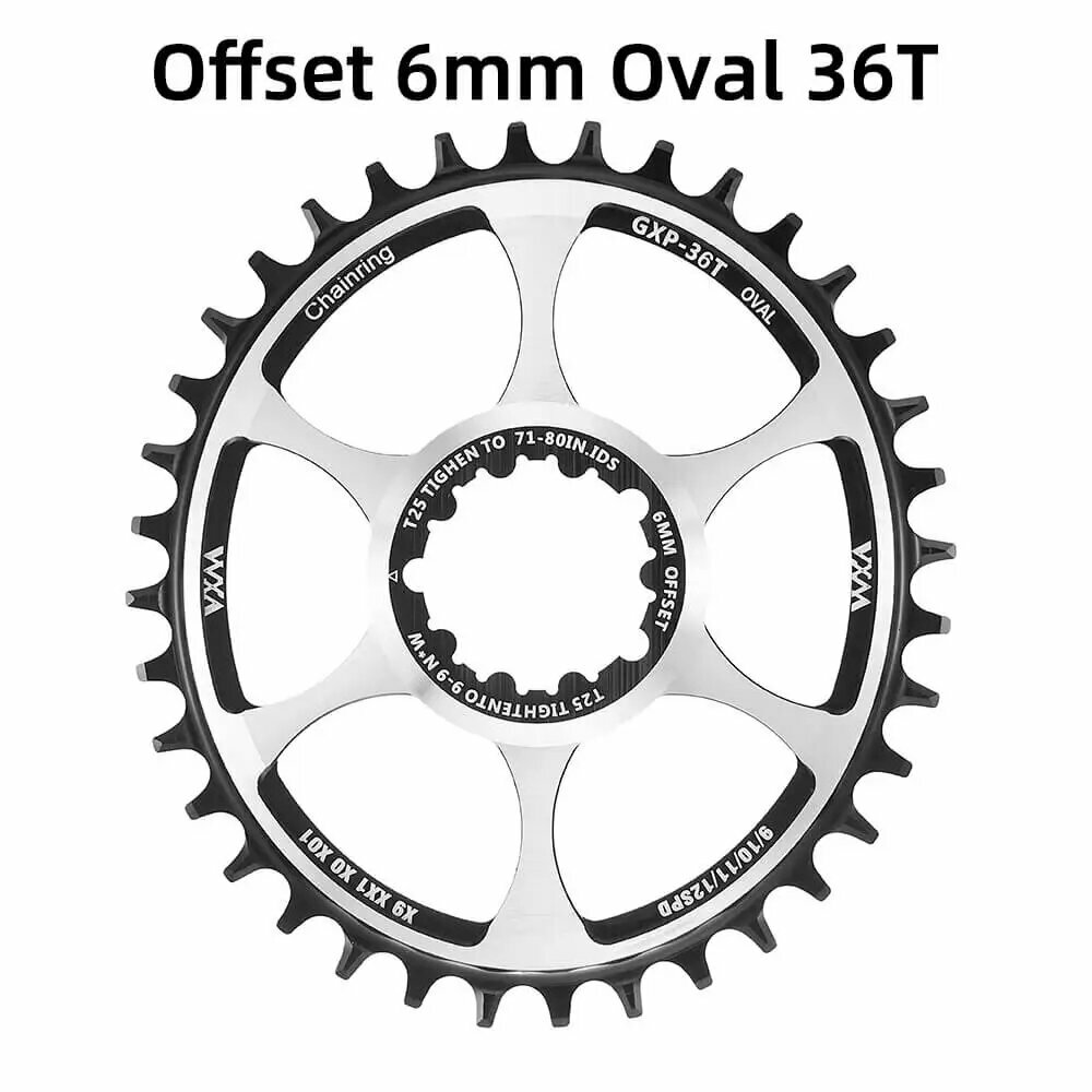 VXM Звезда овальная 36T, смещение 6 мм