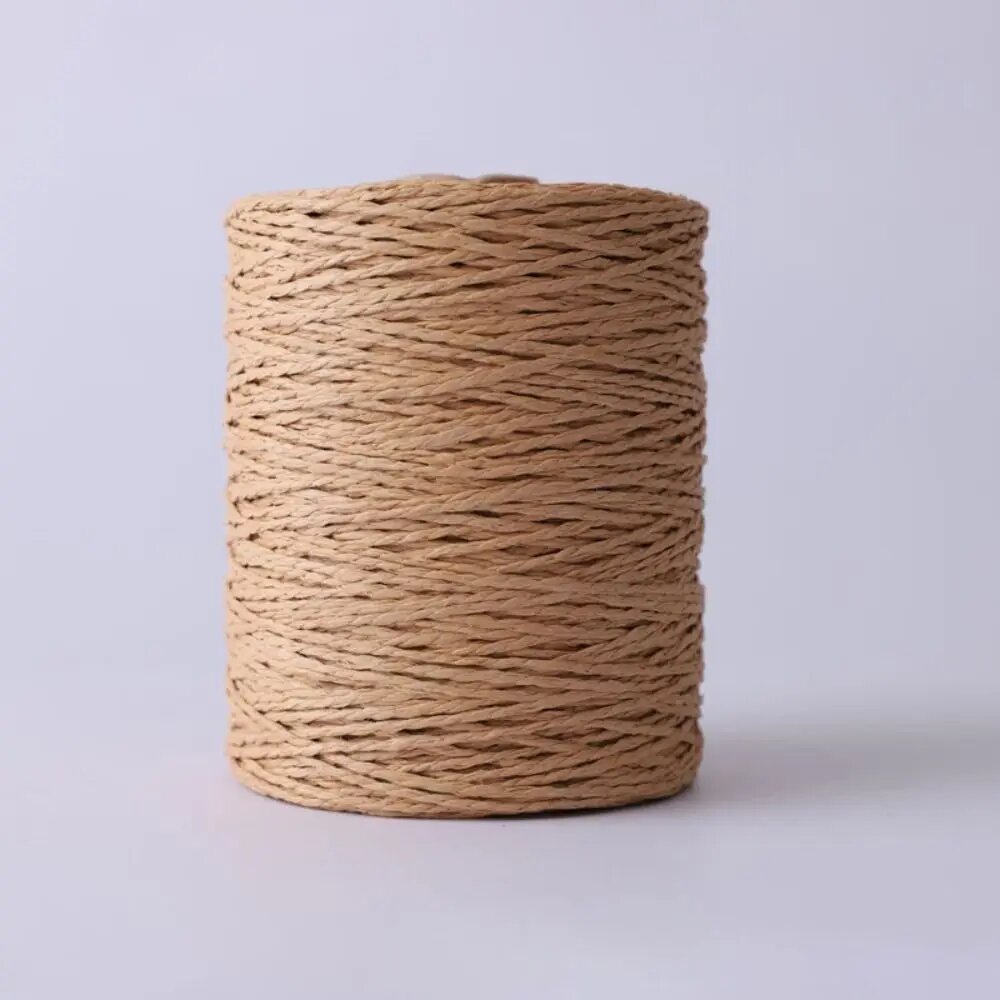 Рафия для вязания, разноцветная, 280-300 м/рулон khaki