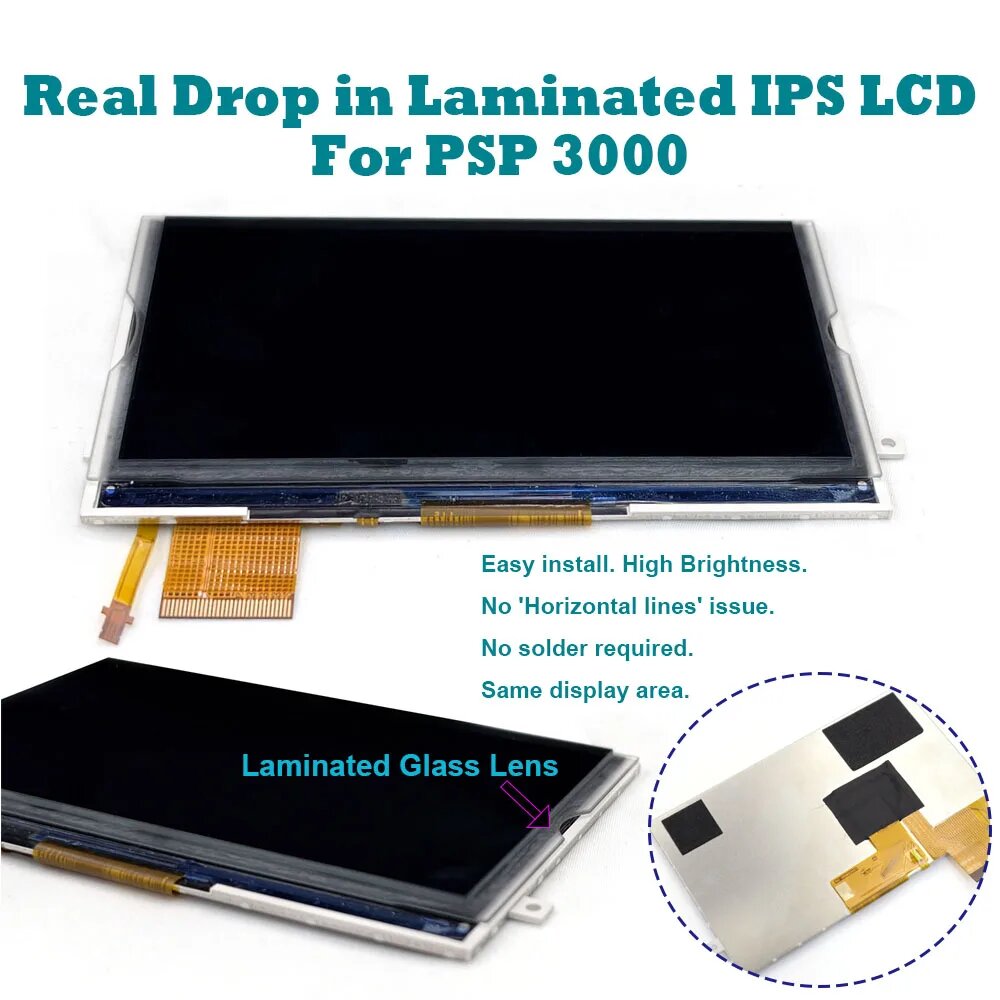 IPS LCD экран для PSP 3000, Laminated version — фото 1