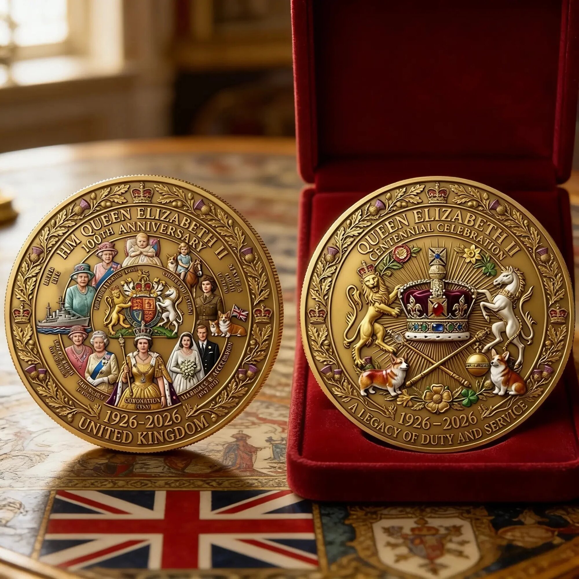 Памятная монета Queen Elizabeth II 3D, queen3
