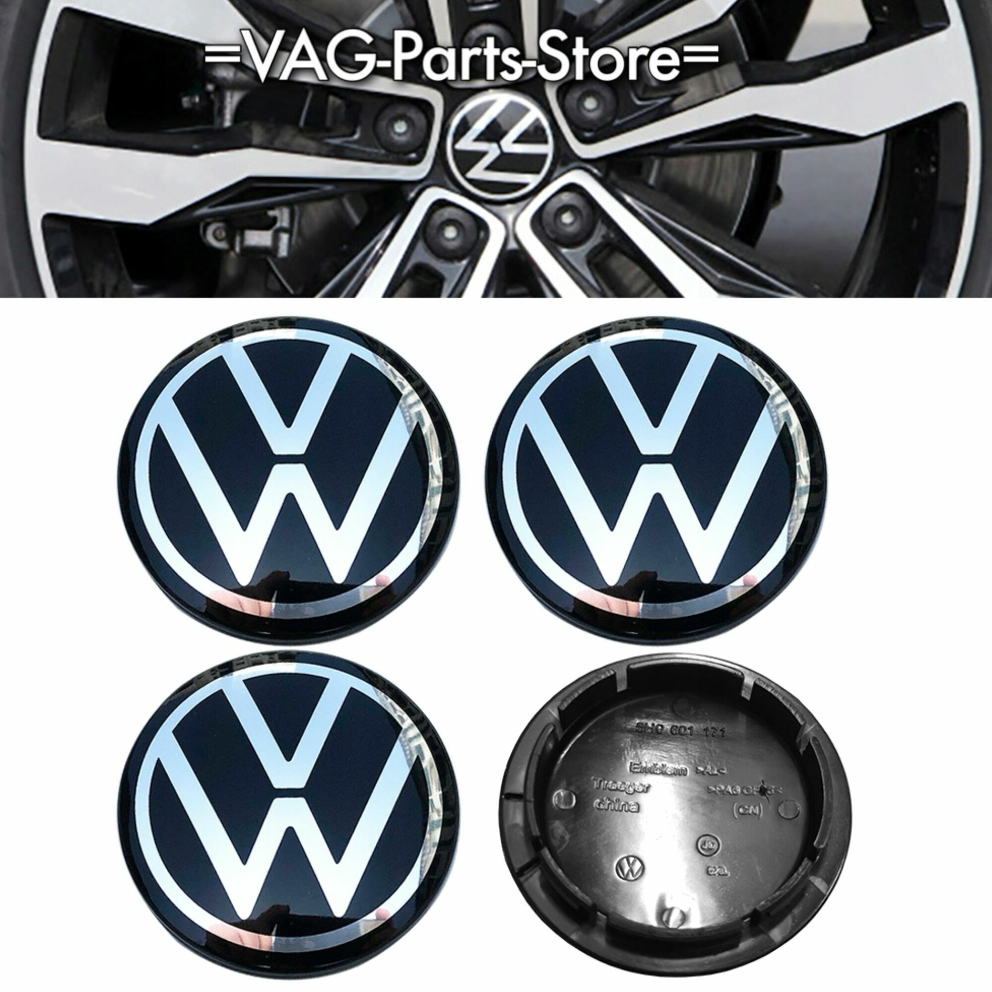 Колпачок центра колеса (4шт) оригинал VOLKSWAGEN