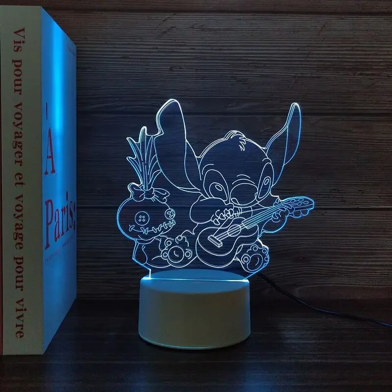 Ночник Стич, Stitch-3, синий свет