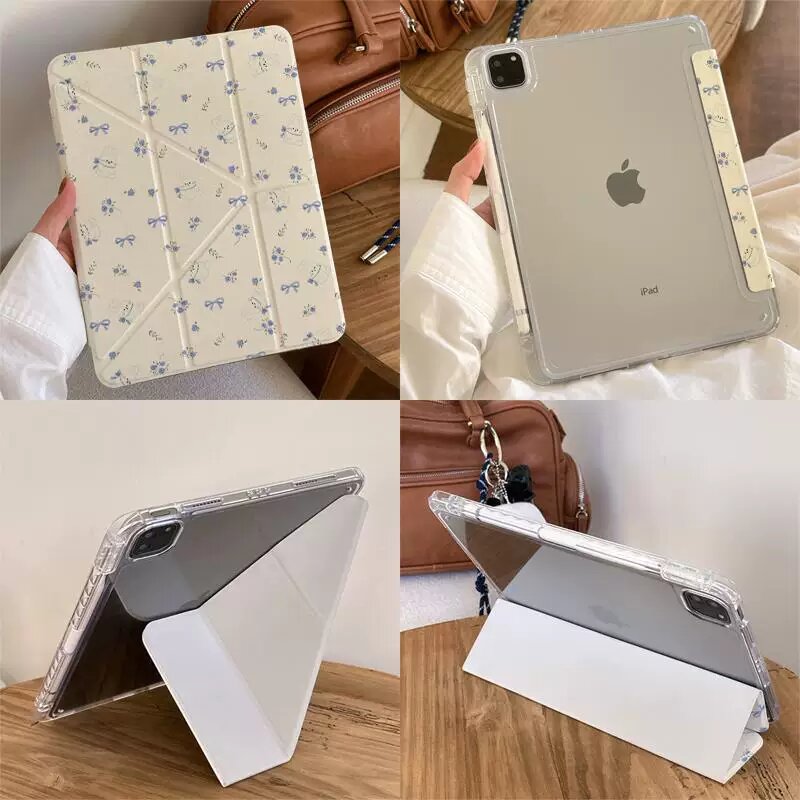 Чехол для Xiaomi Pad 8/8 Pro 11.2 дюймов с регулируемым Y-образным креплением, лазерным узором и прозрачным акрилом с