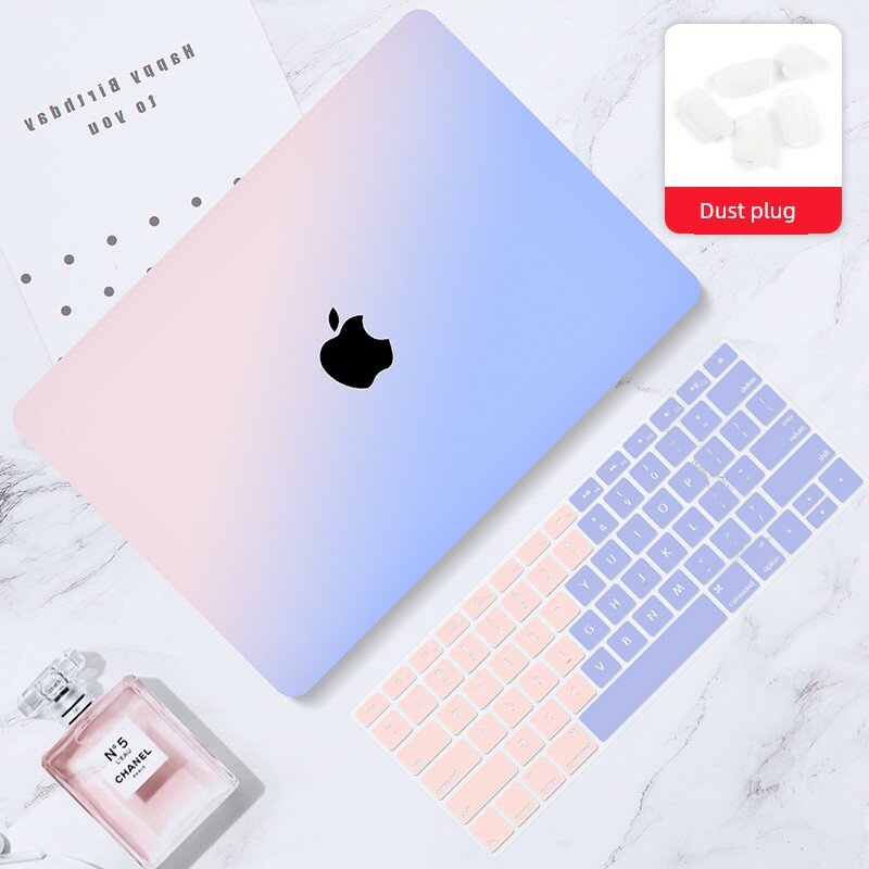 Силиконовый чехол для MacBook Pro 16-дюймового M5 с угловым градиентом в пудровом синем с совместимой клавиатурной