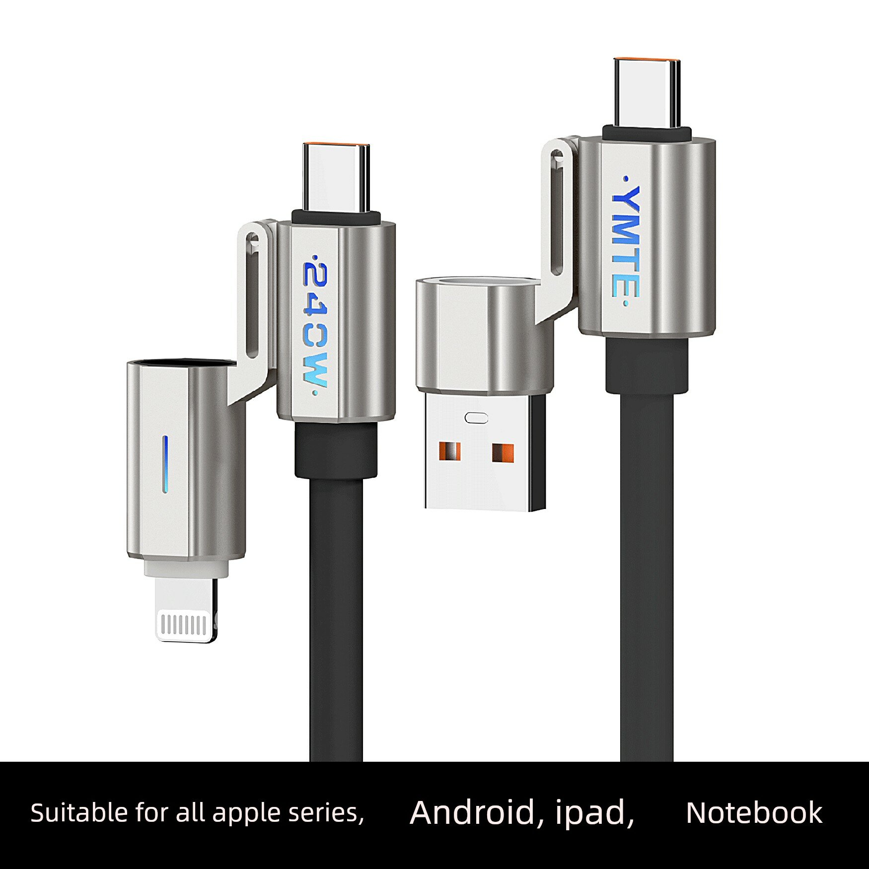 PanZuo 240 Вт кабель с быстрой зарядкой USB-C для iPhone, Samsung, iPad, Huawei, Xiaomi, OnePlus - 2м, 2 шт, черный