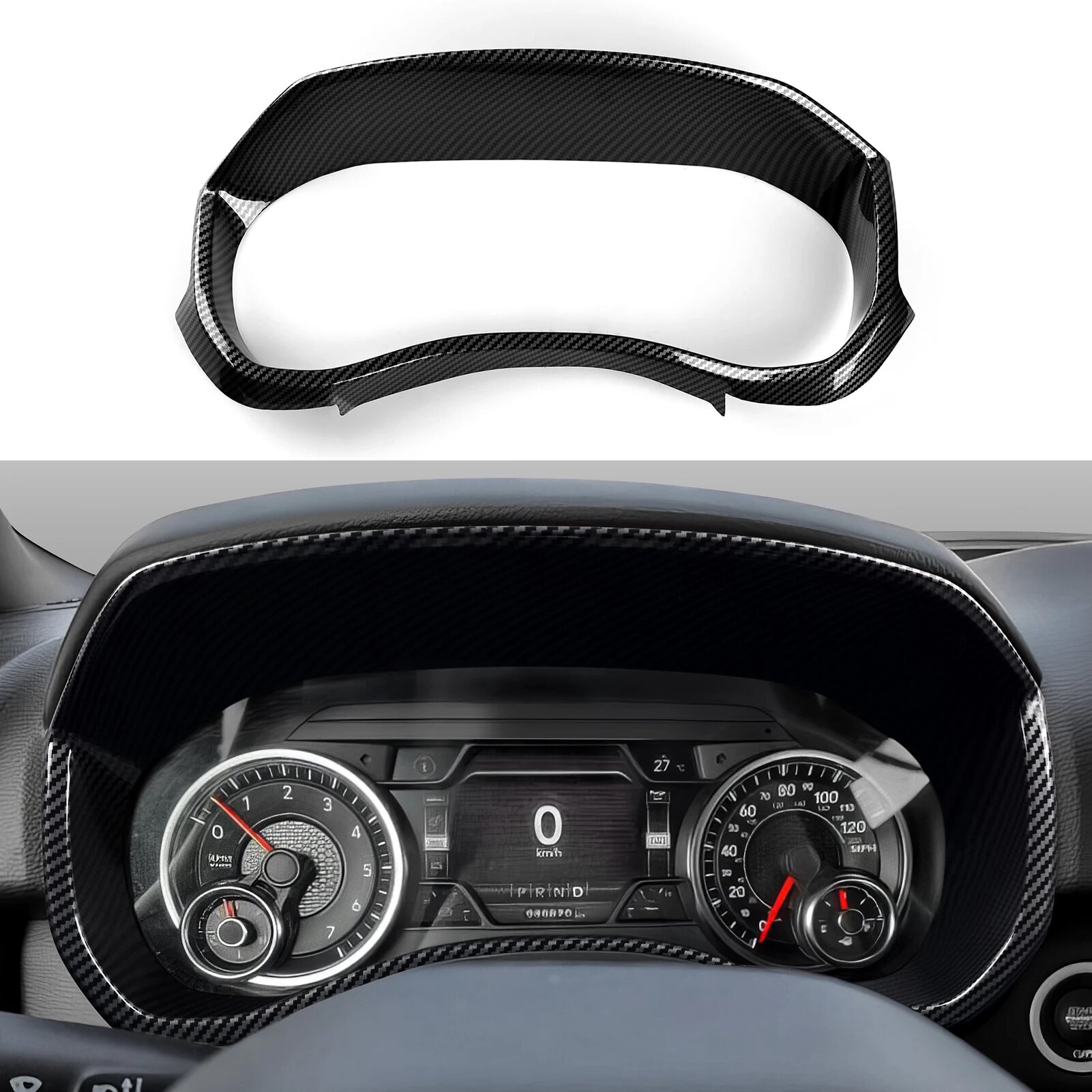 Для Dodge RAM 1500 2500 3500 2019-2026 рамка приборной панели автомобиля, внутренняя наклейка из углеродного волокна, аксессуары из АБС-пластика