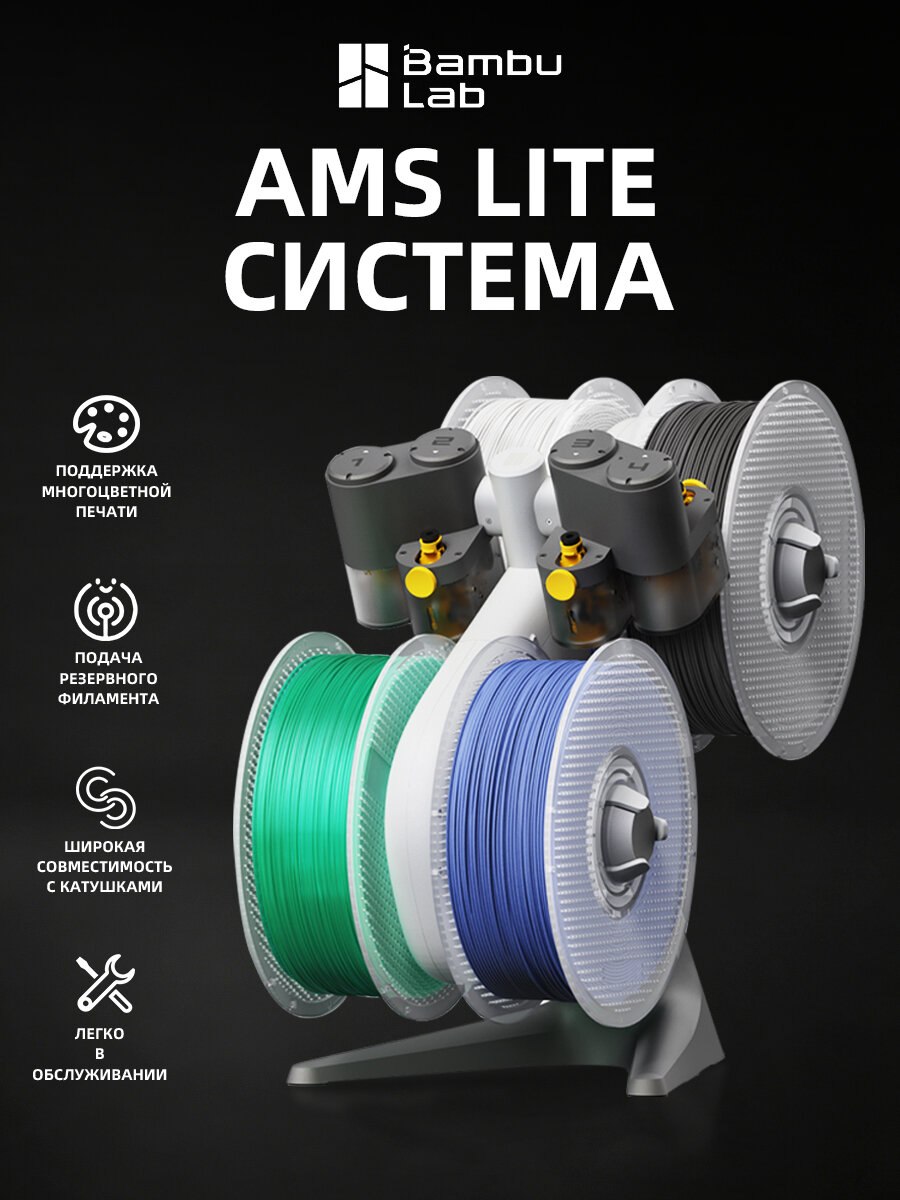 Система автоматической подачи материалов AMS LITE Bambu Lab, для 3D принтеров A1/A1M, ABS+, белая