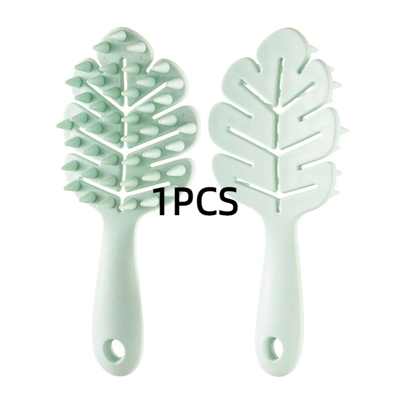 Массажная расческа листочек, green, 1PCs