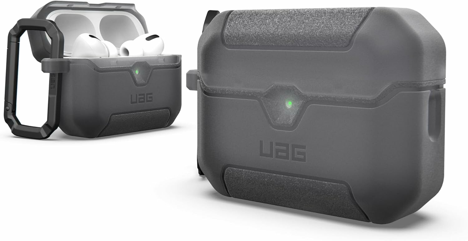 Противоудаоный чехол с карабином для Airpods Pro/Pro 3 UAG Scout тонированный (Smoke)