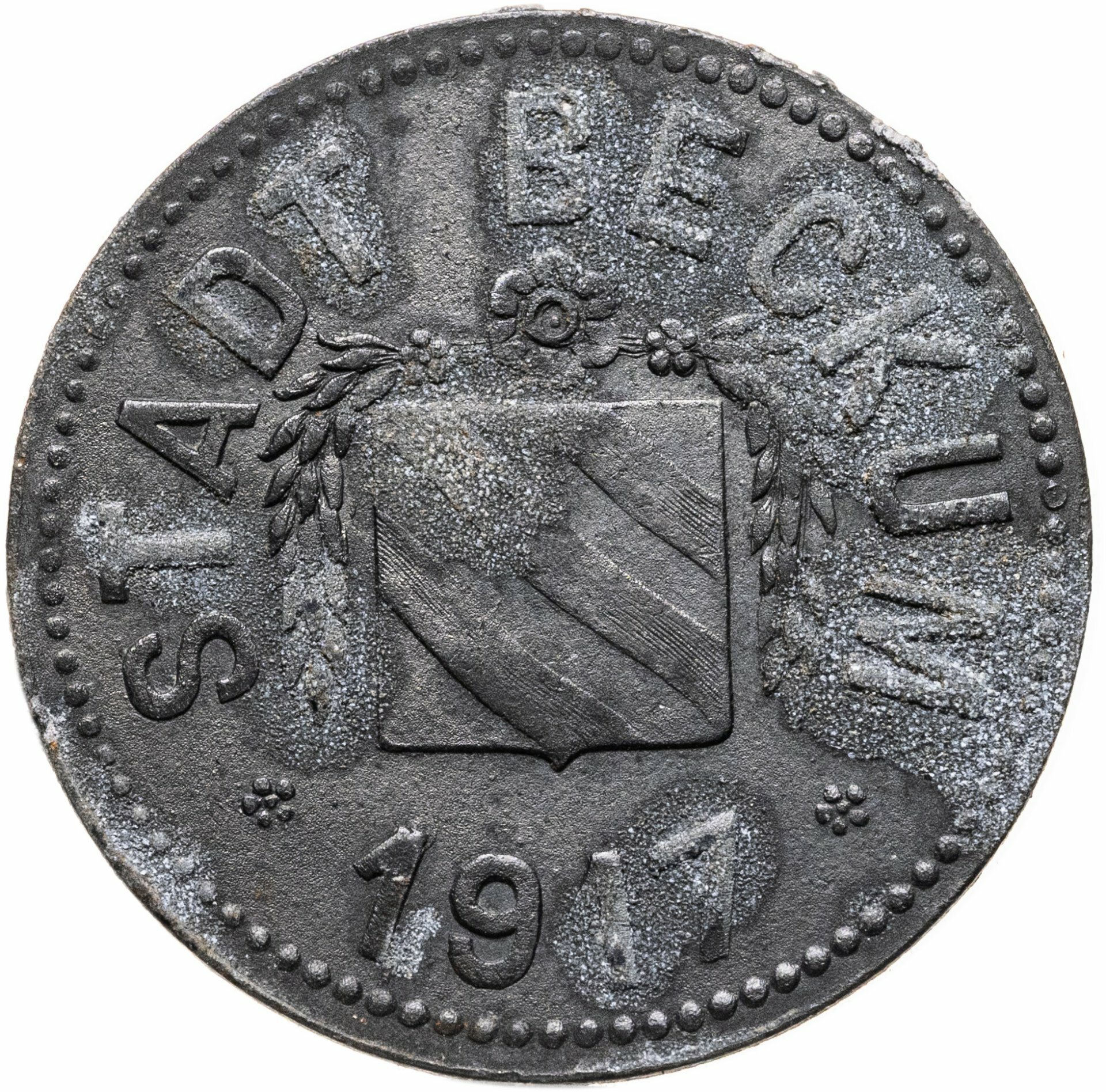 Германия, Беккум 50 пфеннигов 1917, Железо, в сохранности VF