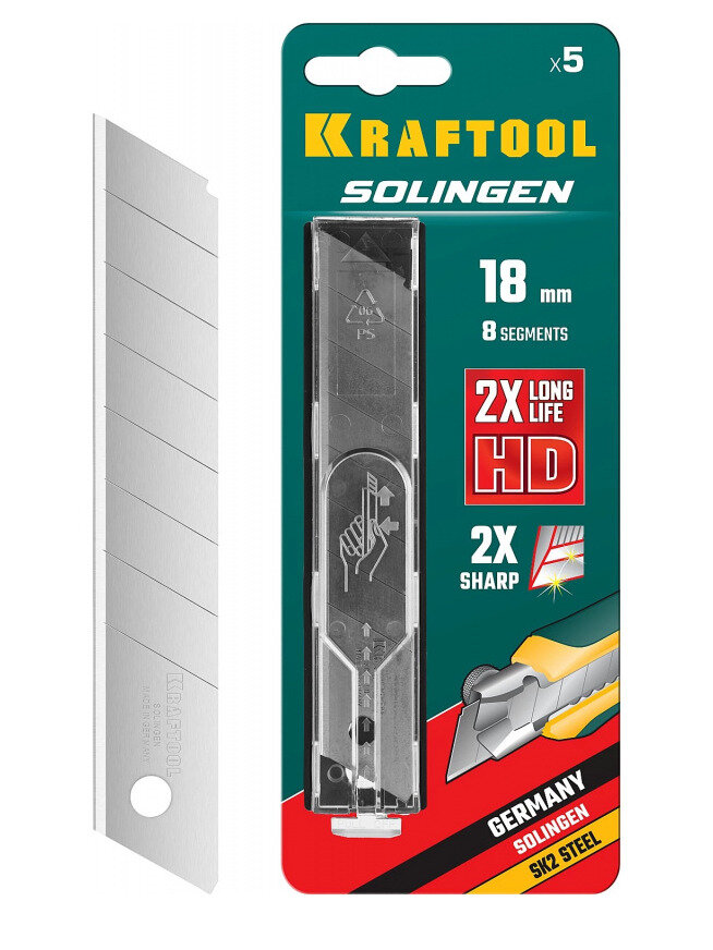 Лезвия сегментированные SG-18 KRAFTOOL 18 мм, 5 шт