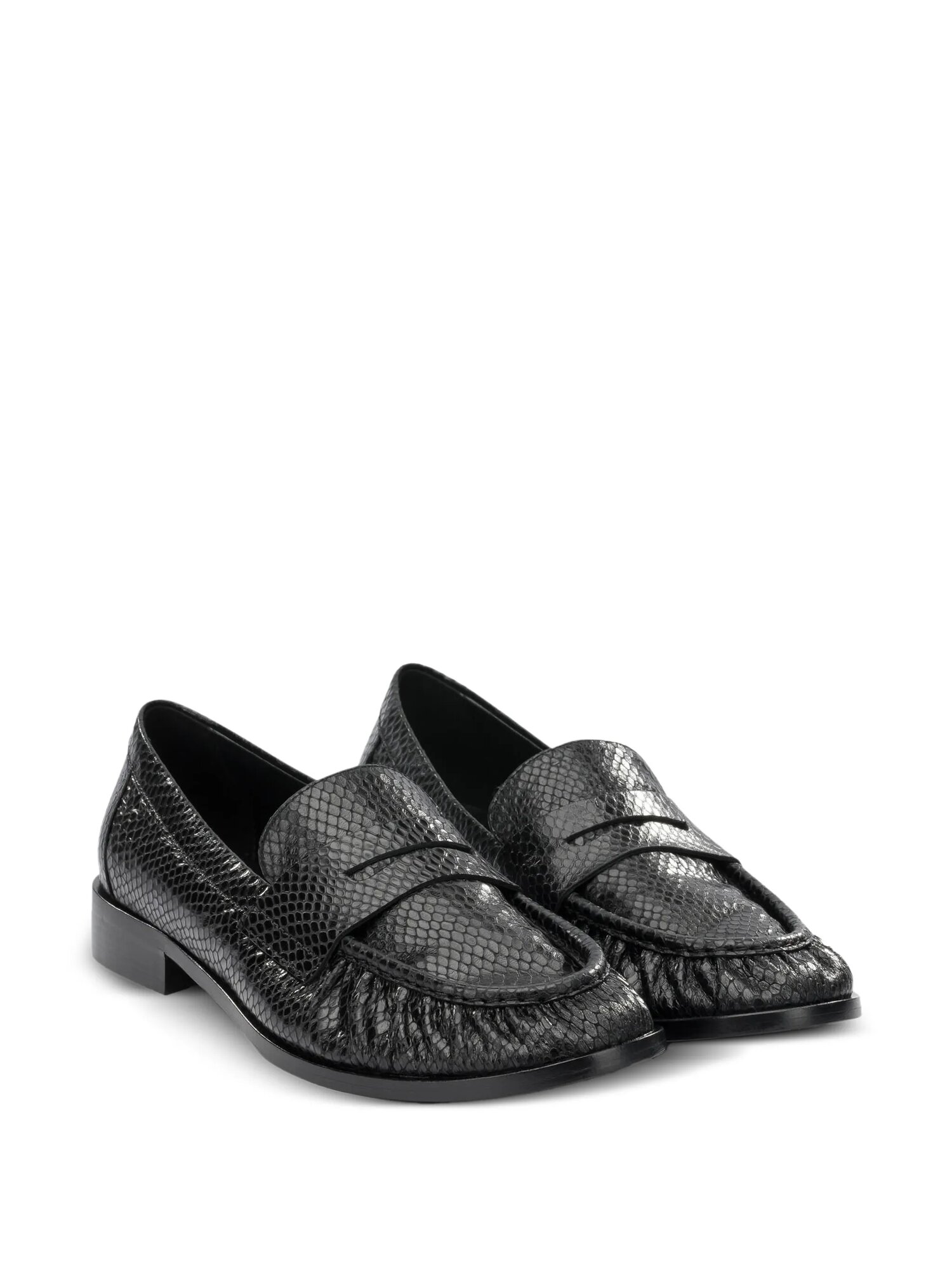 Лоферы STRATEGIA Snakeskin-effect loafers, размер 40, black/black — фото 1
