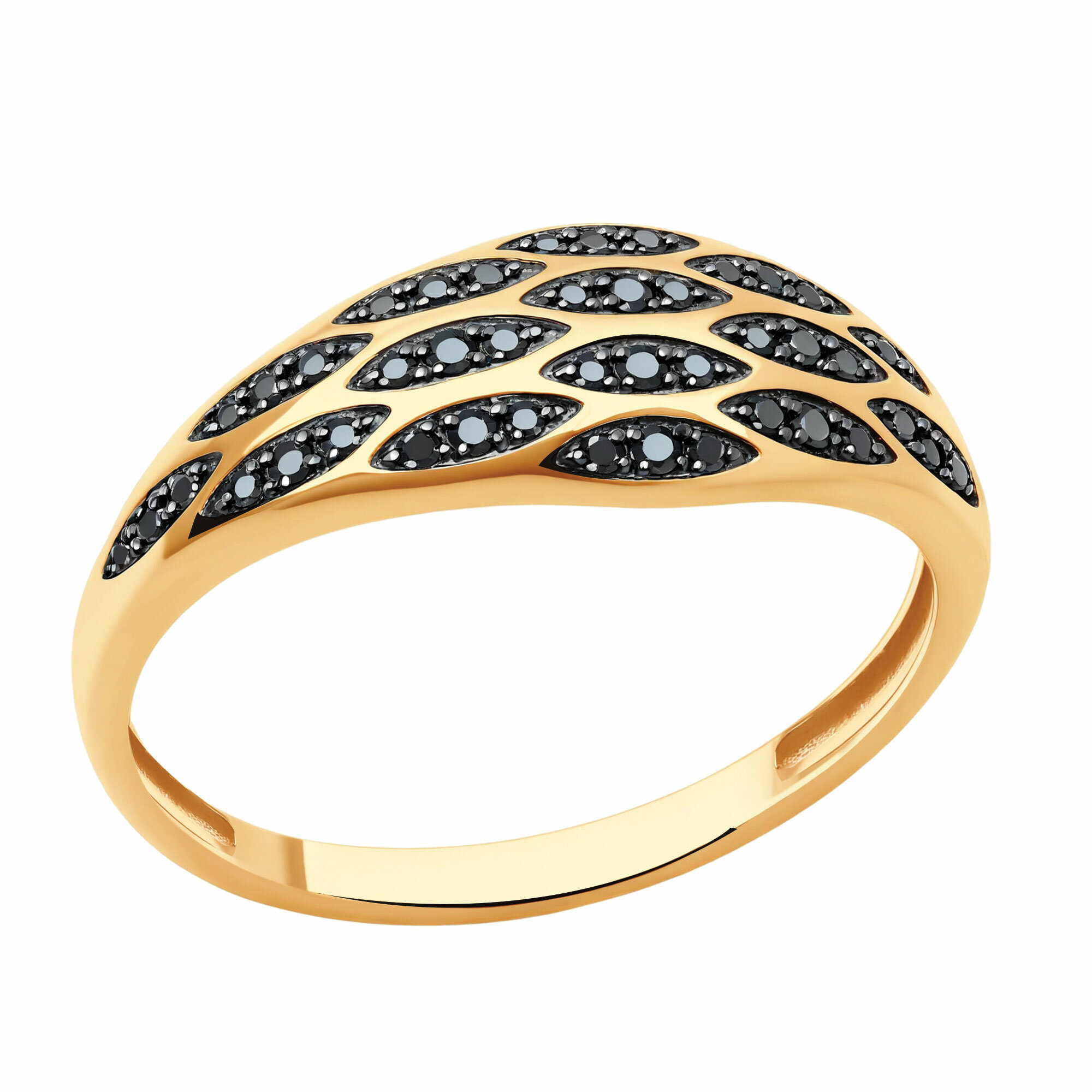 Кольцо Diamant online, красное золото, 585 проба, фианит