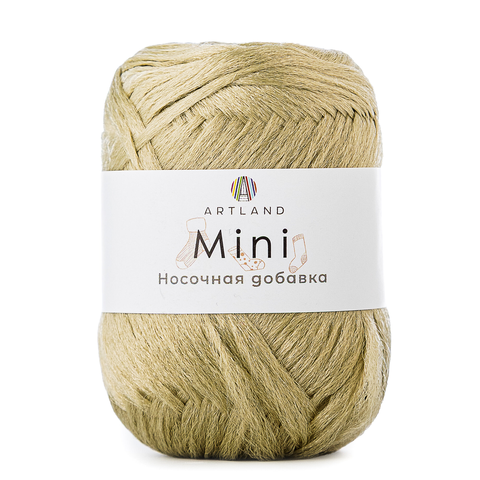 Пряжа для вязания Носочная добавка Mini Artland 5 мотков (150 м, 25 гр), цвет 22 олива