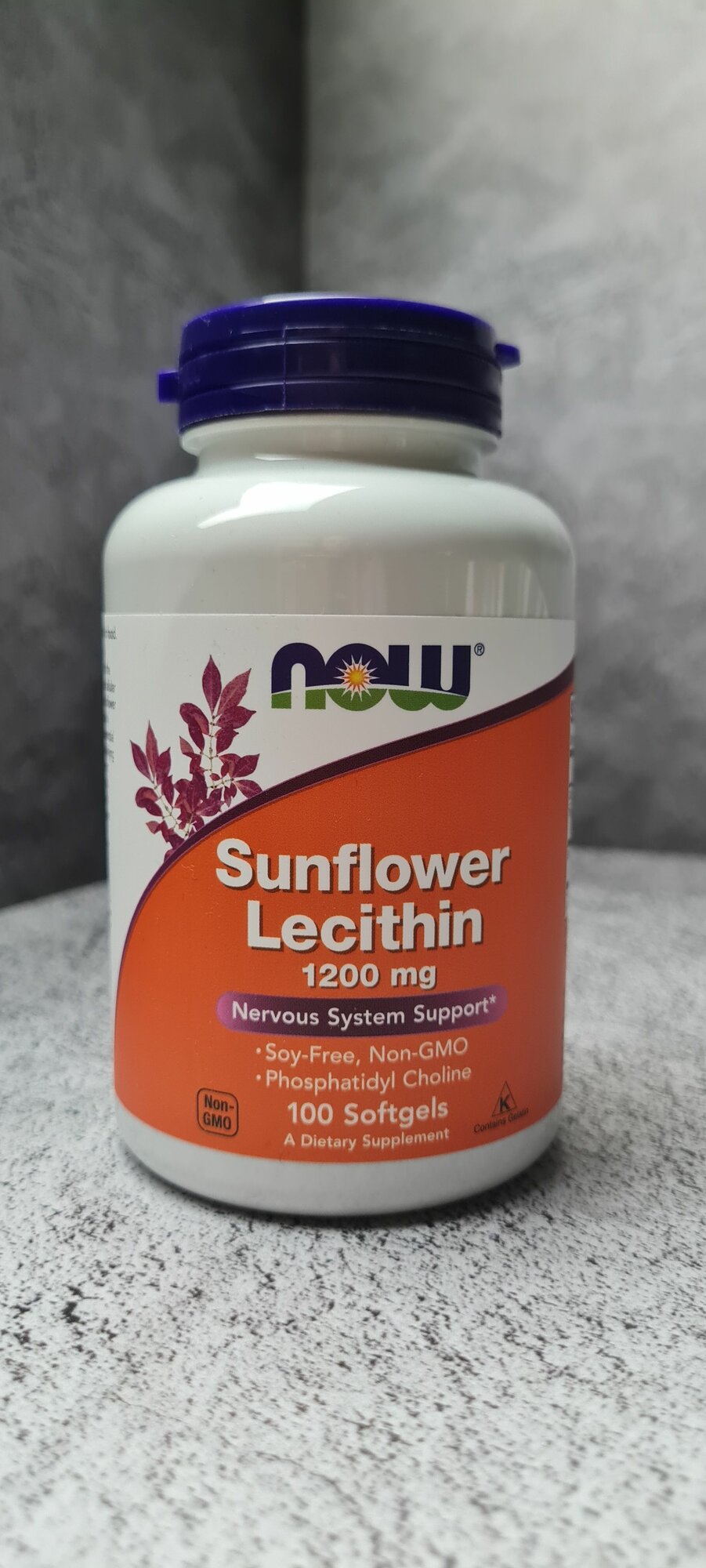 NOW Foods Sunflower Lecithin 1200 mg, 100 caps, Нау фудс Подсолнечный лецитин 1200 мг, 100 шт.